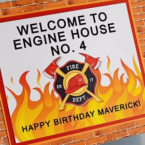 Fire Truck Party, Welcome to Engine House, 8x10 Printable PDF Download ...