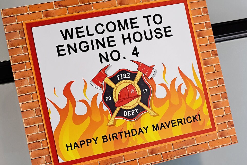 Fire Truck Party, Welcome to Engine House, 8x10 Printable PDF Download ...