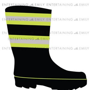 Flame and Fireman Boot Banner Printable PDF Instant Download for Fire ...