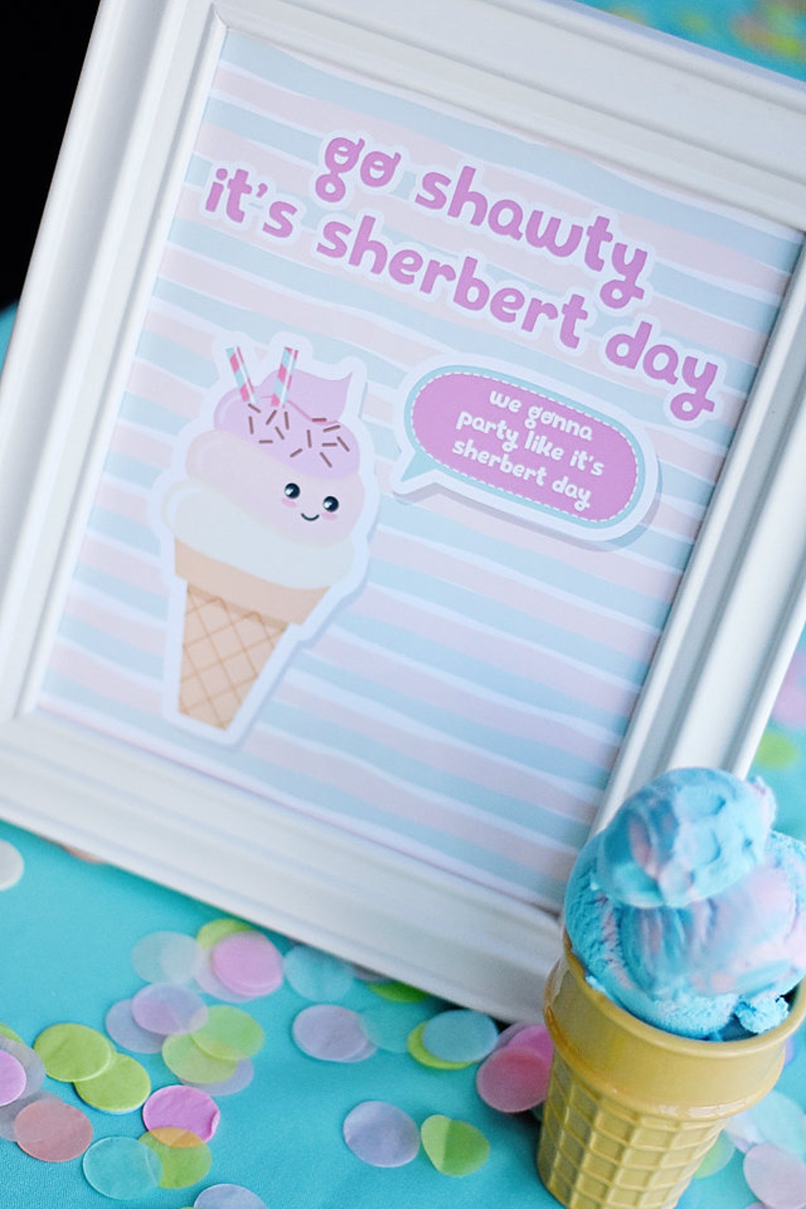 Ice Cream Sprinkle Party Go Shawty It's Sherbert Day - Etsy