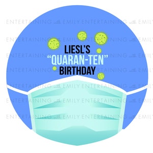 Custom Paper PLATE Design File for Printing, Quarantine Birthday ...