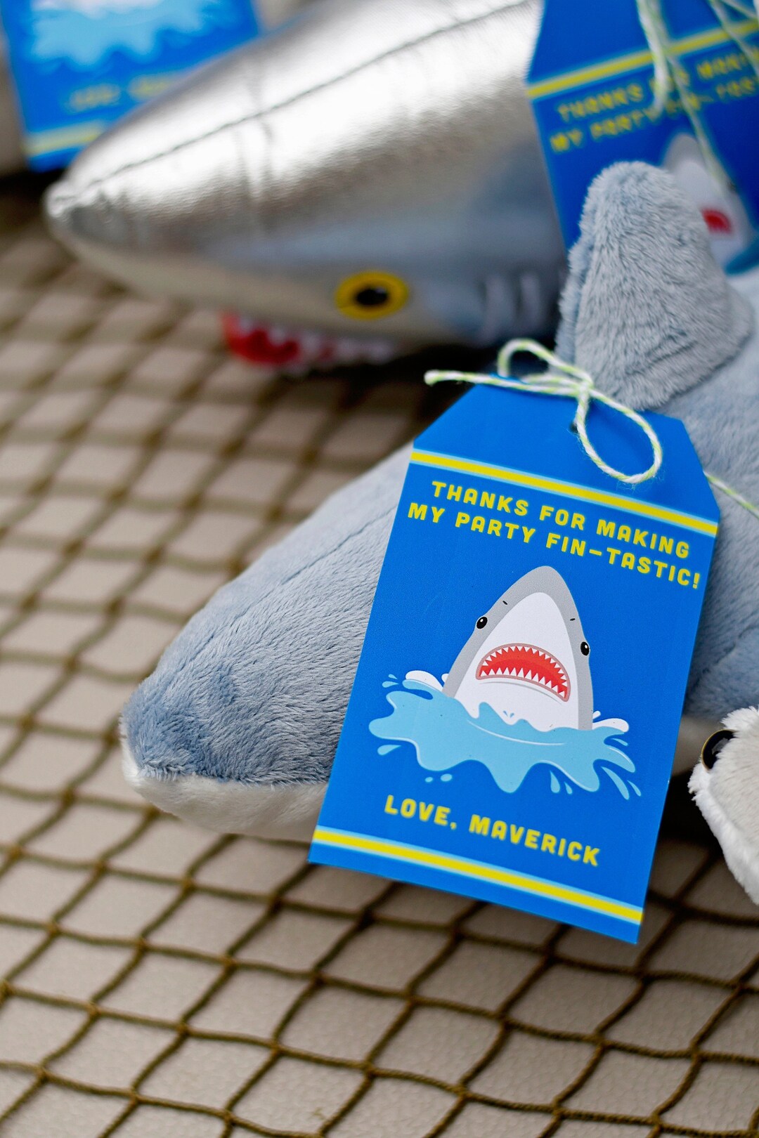 Shark Party Thank You Tags, Goody Bag Tags, Goodie Bag, Party Favors ...