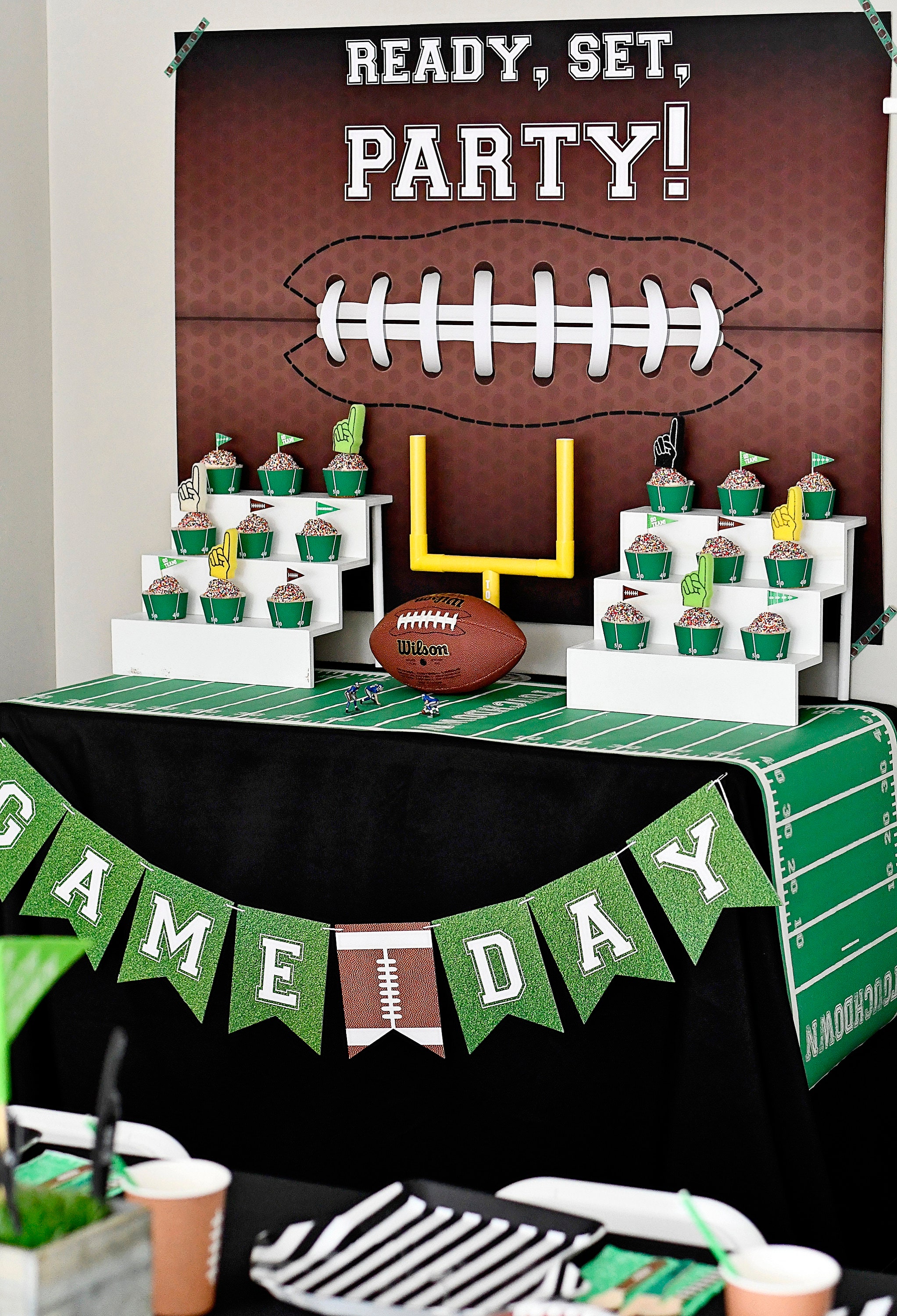Football Party Backdrop Background Cake Table 36x48 Instant | Etsy