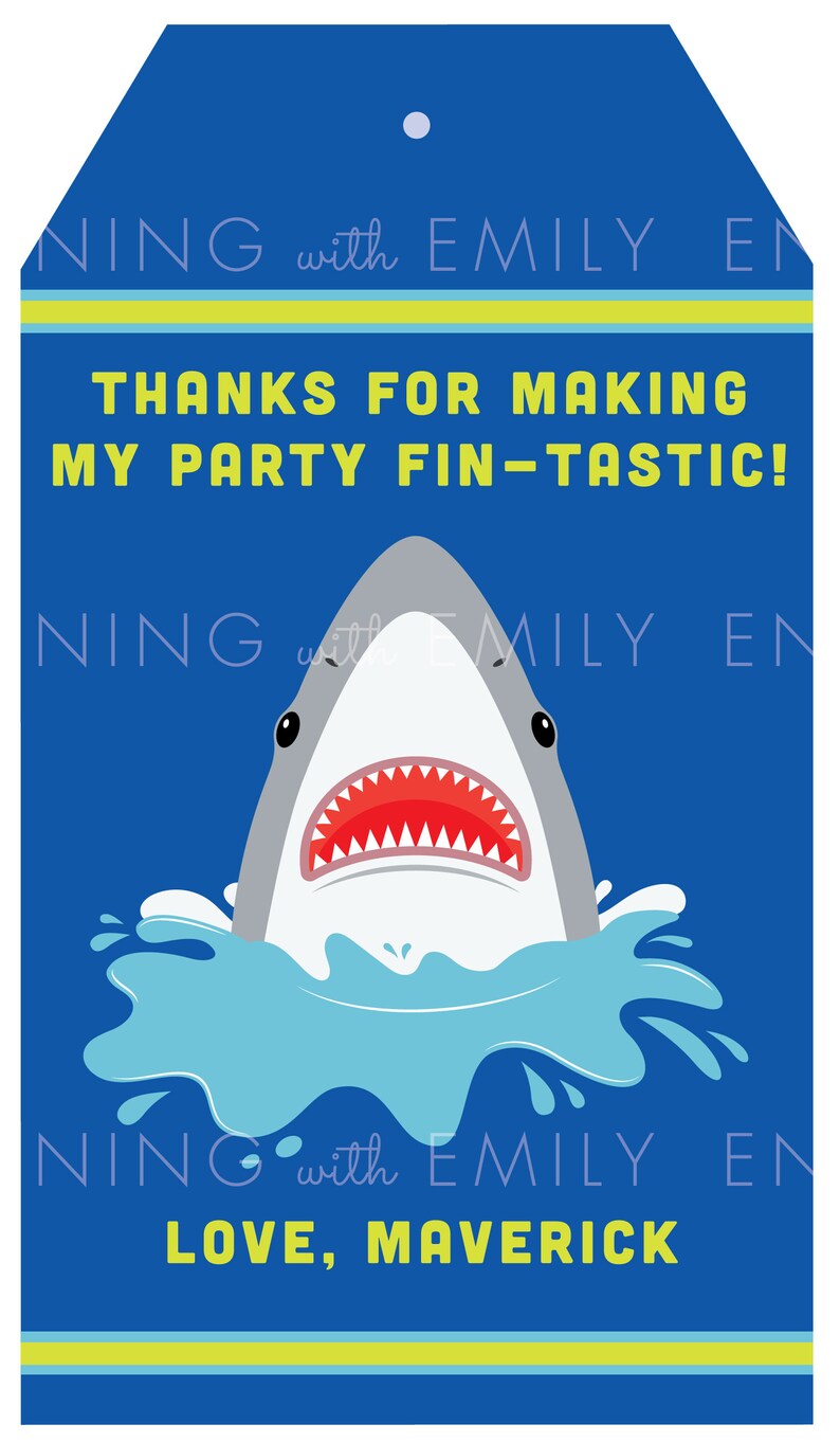 Shark Party Thank You Tags Goody Bag Tags Goodie Bag Party - Etsy