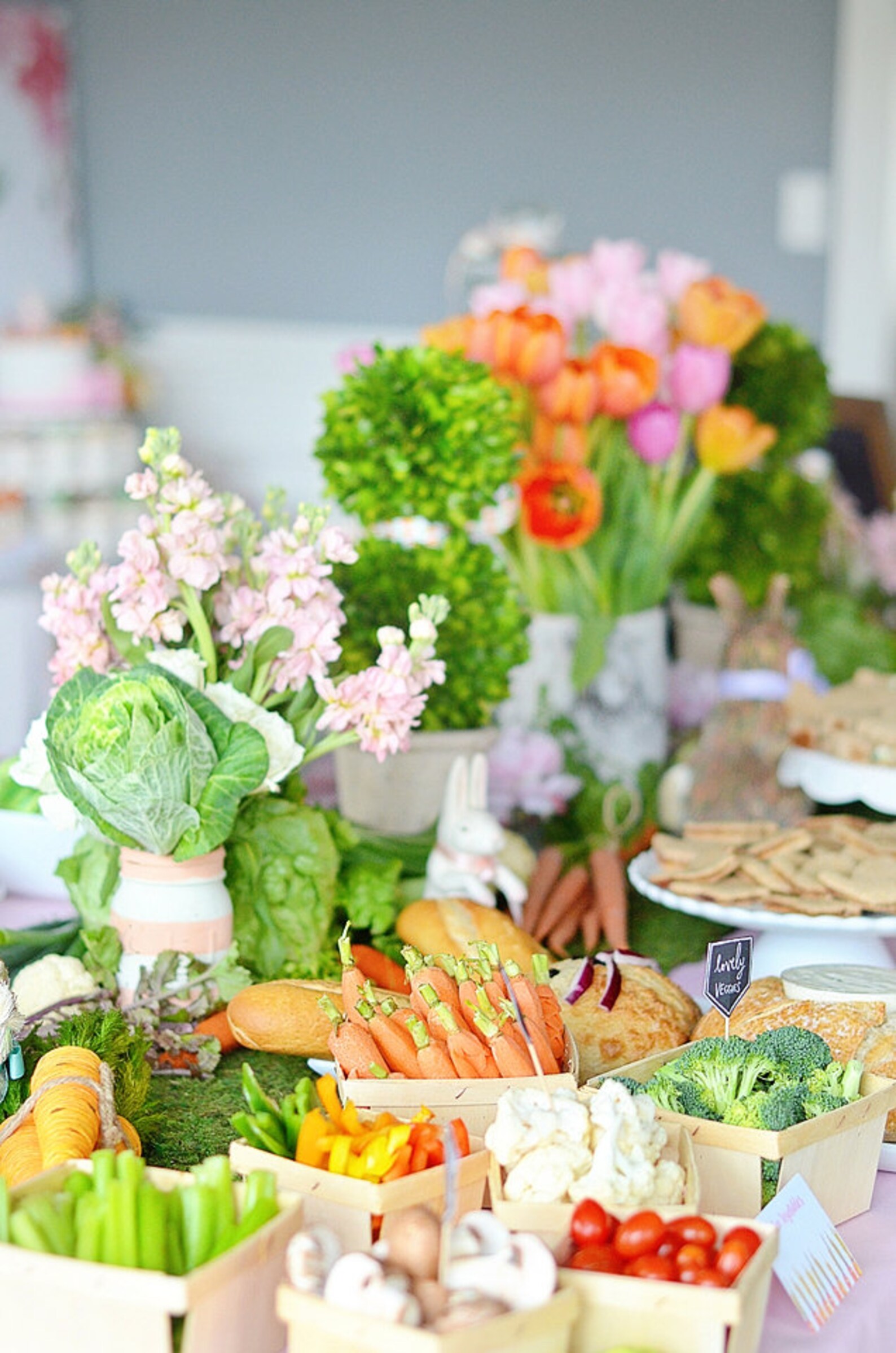 Bunny Party Bunny Buffet Watercolor Food Buffet | Etsy