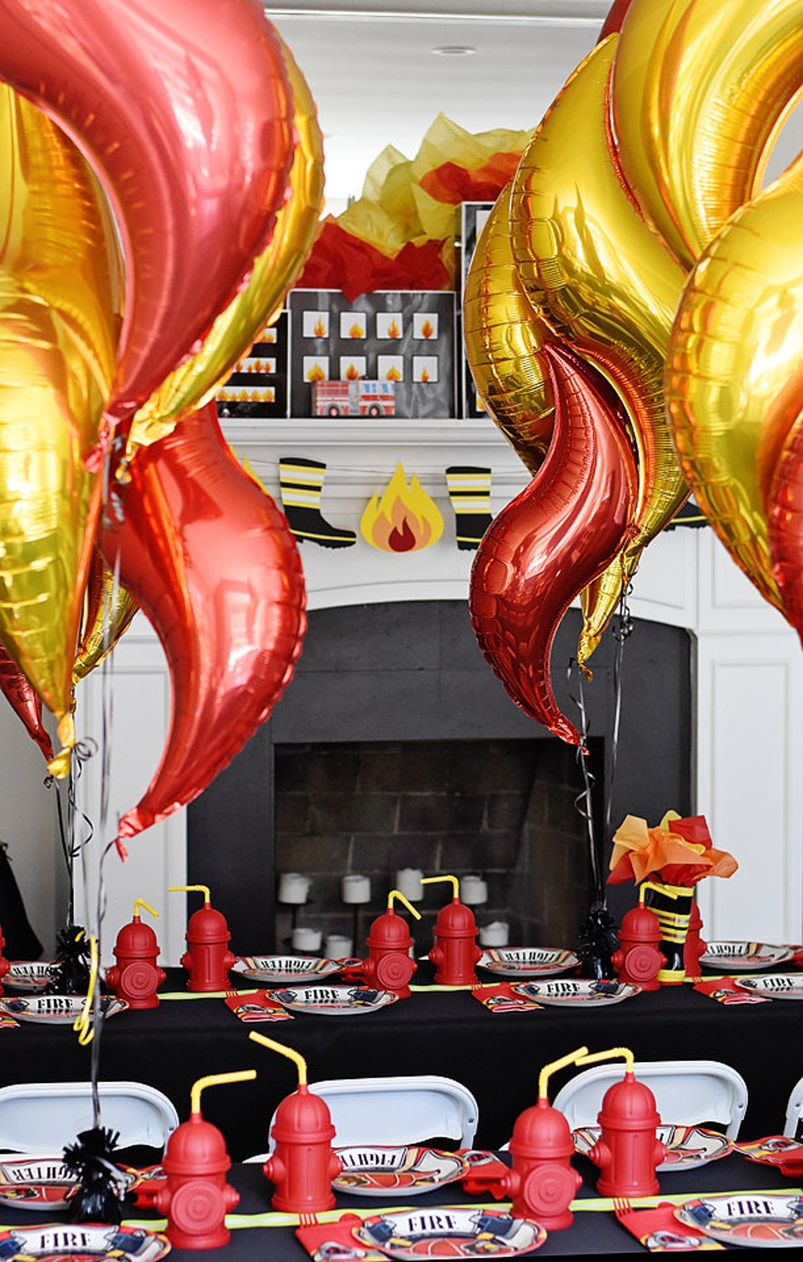 Fire Truck Firefighter printable Party in a Box | Etsy