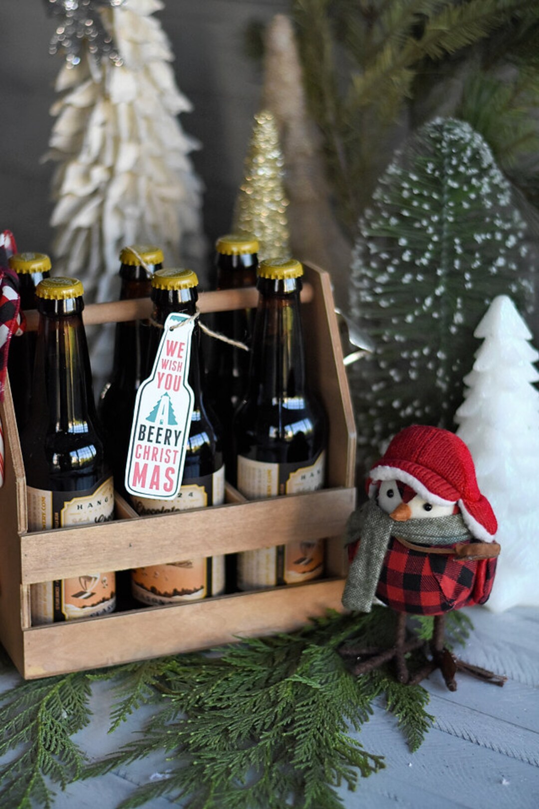 Christmas Beer Bottle Gift Tags - INSTANT DOWNLOAD PDF Man Gift for ...