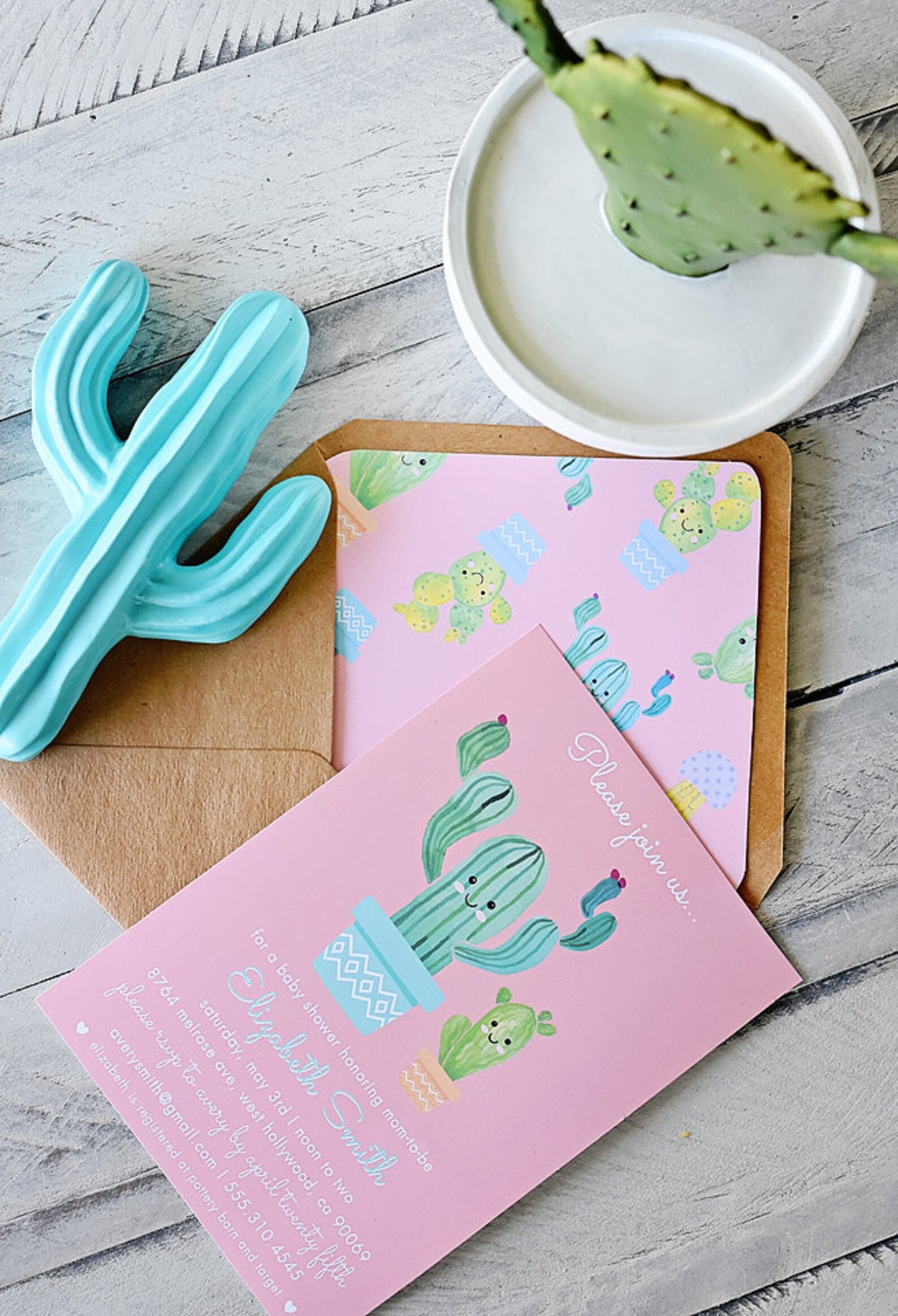 Cactus Cutie Baby Shower Party Invitation CUSTOM PDF Printable - Etsy