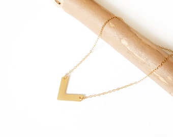 V Shaped Gold Necklace - Etsy UK