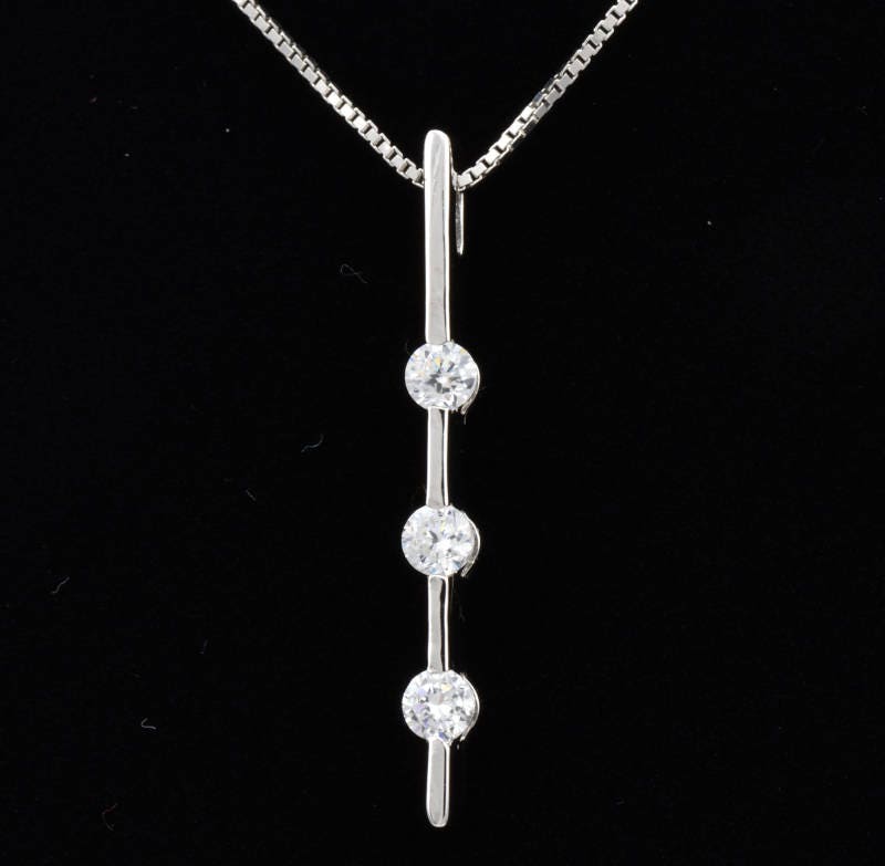 White Gold Necklace, Diamond Necklace, Gold Necklace - Etsy