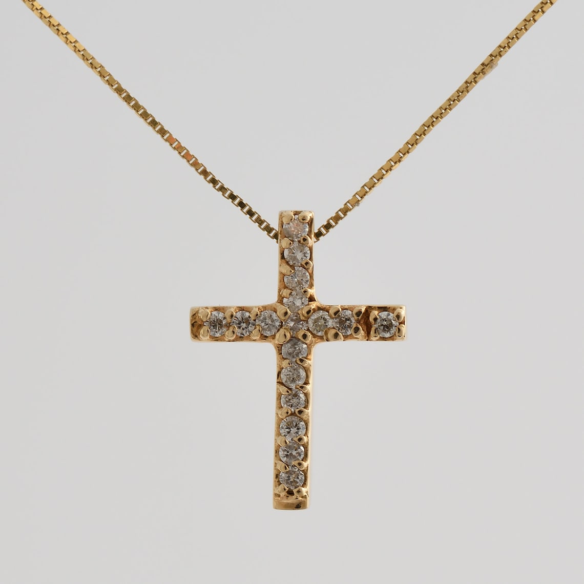 Yellow Gold Diamond CROSS Necklace Diamond Cross Yellow Gold - Etsy