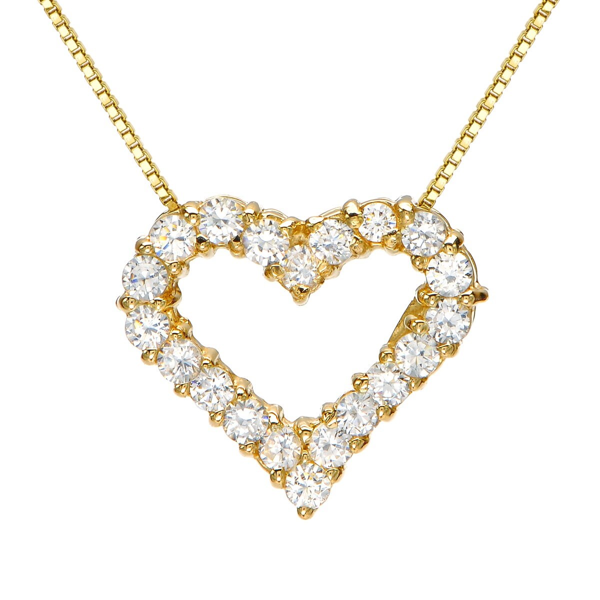 Bridal Genuine Diamonds Heart Necklace/14k Gold 0.50CT Diamond Heart ...