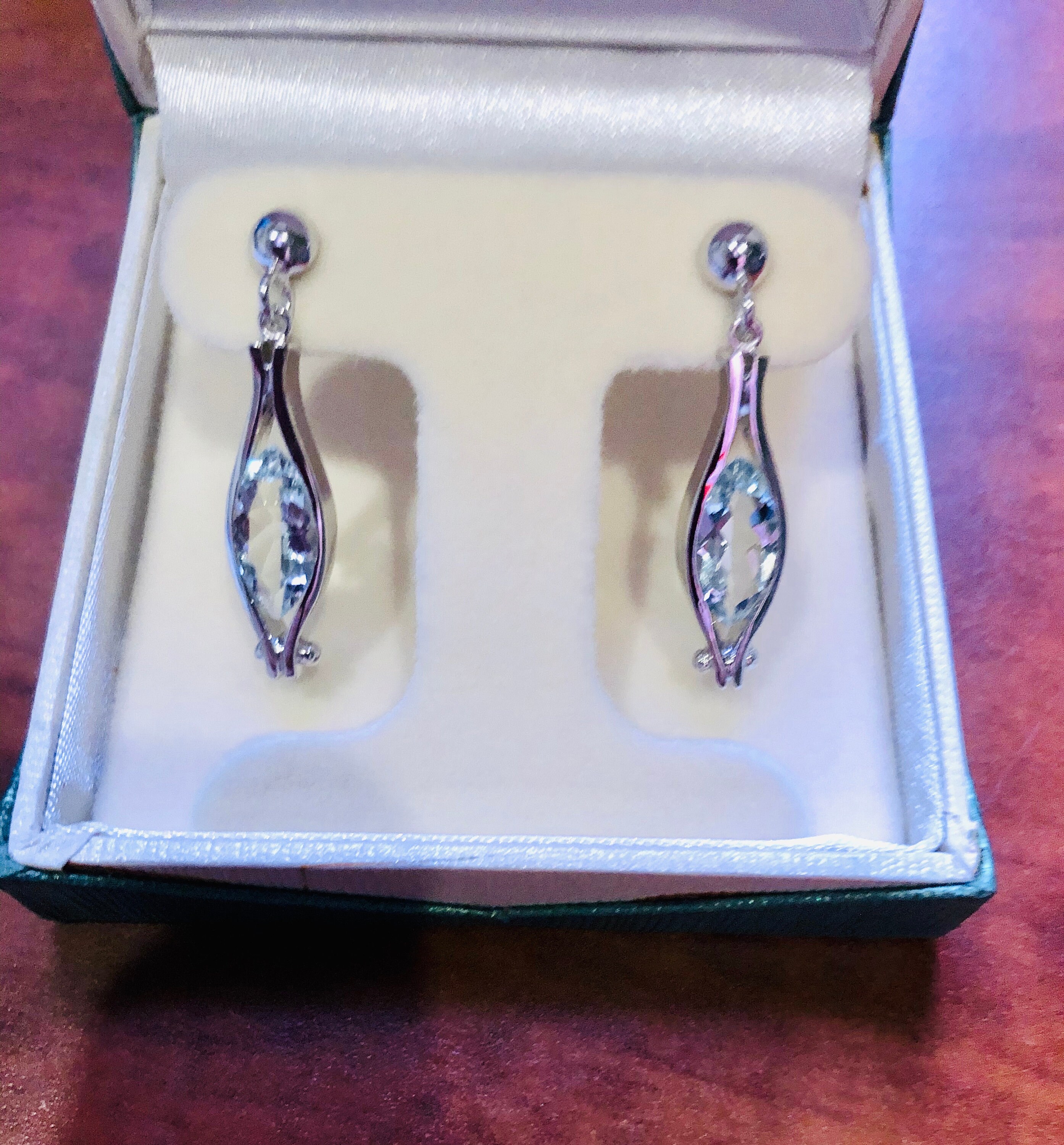 Eye-Catching Dangle Earrings with Genuine Aquamarines/White | Etsy