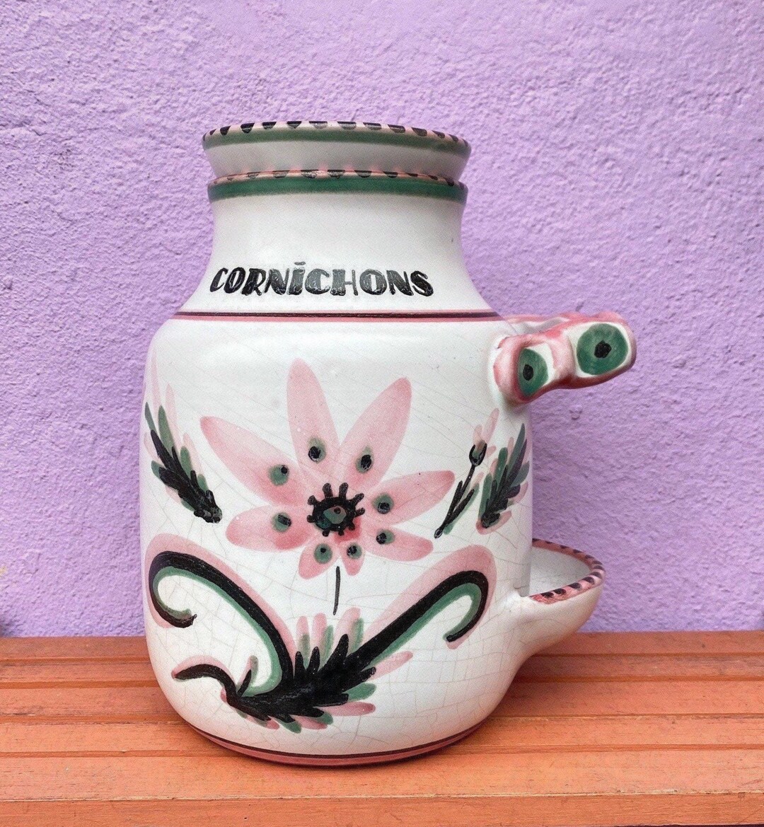 Vintage French Pickle Jar 1960s Ceramic Pittsbroc Ceramist Style Robert ...