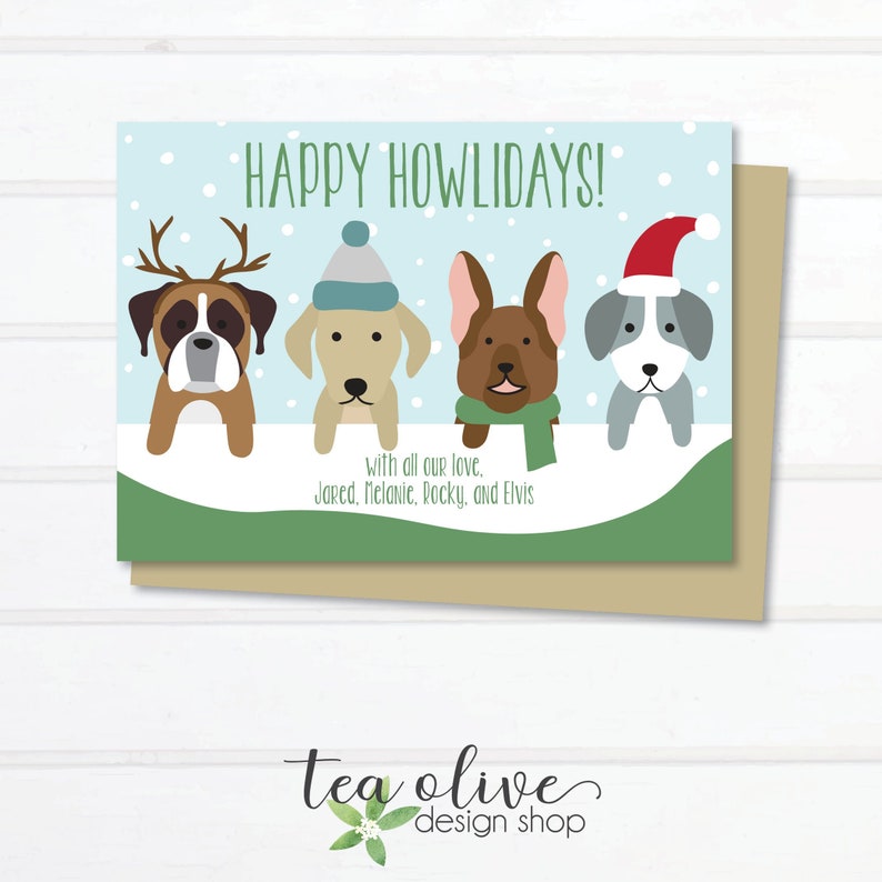 Happy Howlidays Dog Christmas Card / Christmas Dogs Photo Card - Etsy