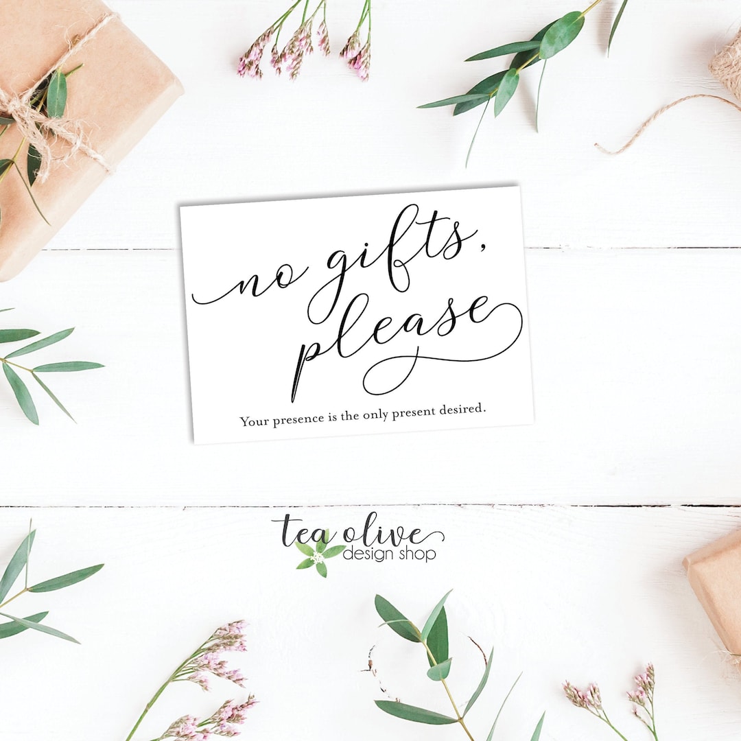 Printable No Gifts Baby Shower or Wedding Shower Insert Card / No ...