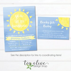 Sunshine Books for Baby Card / Book Card Insert for Baby Shower / You ...