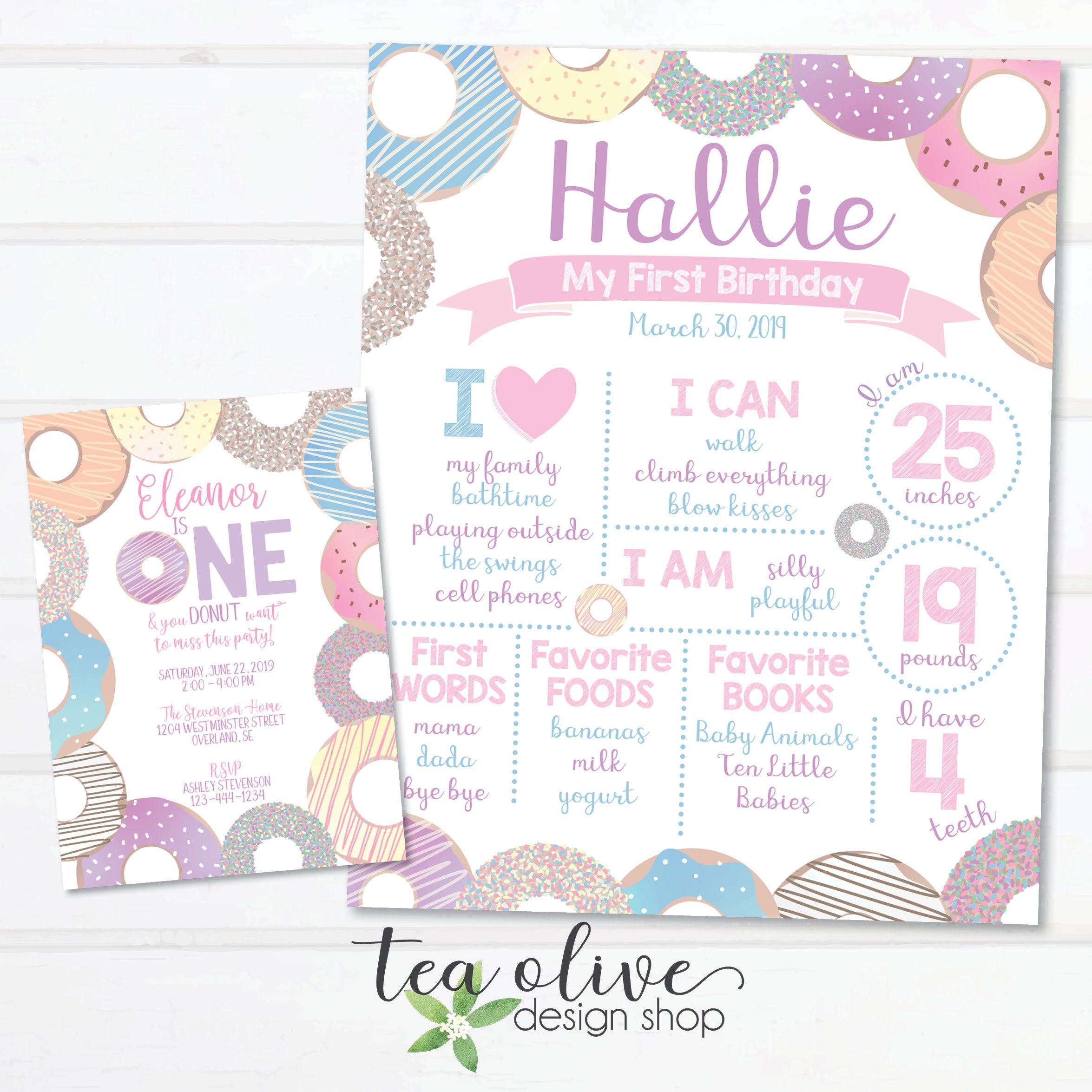 Donut Birthday Party Decor / Donut Birthday Chalkboard Poster - Etsy