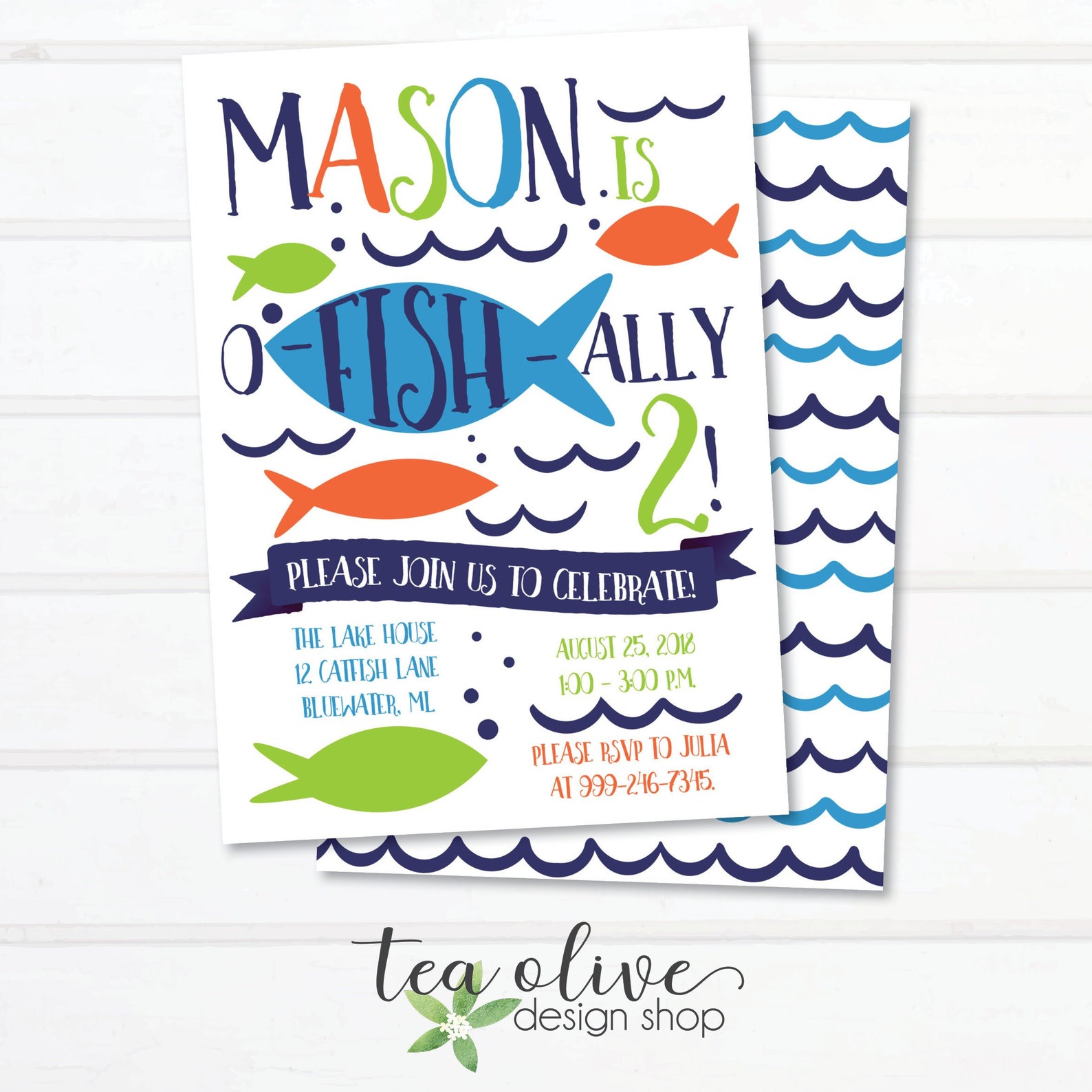 Fish Birthday Invitation / O-fish-ally Party Invitation / - Etsy
