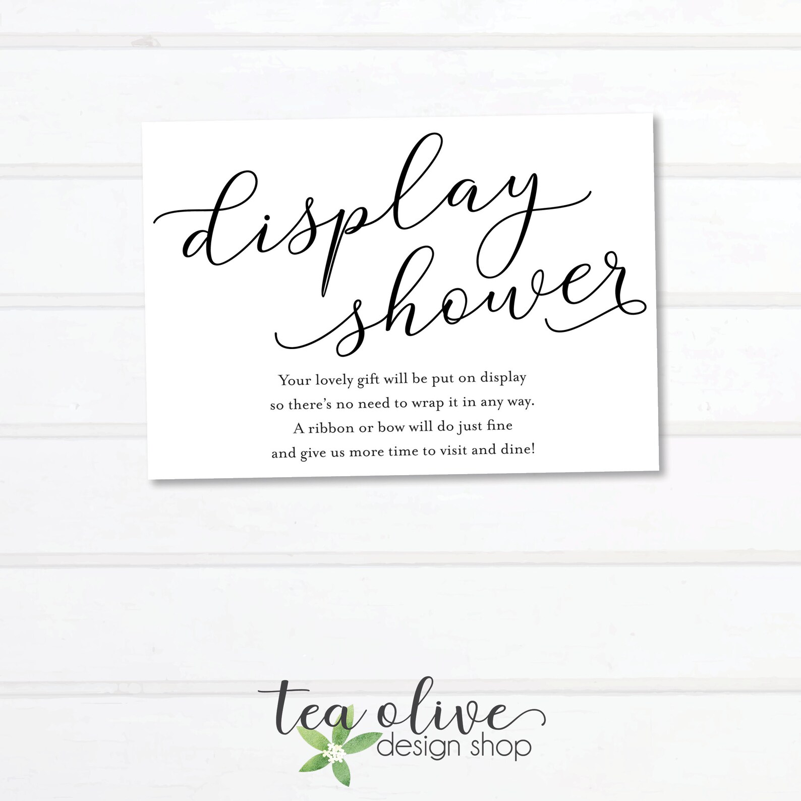 Display Shower Card / Printable Baby Shower Insert Card / | Etsy