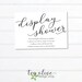 Display Shower Card / Printable Baby Shower Insert Card / Bridal or ...