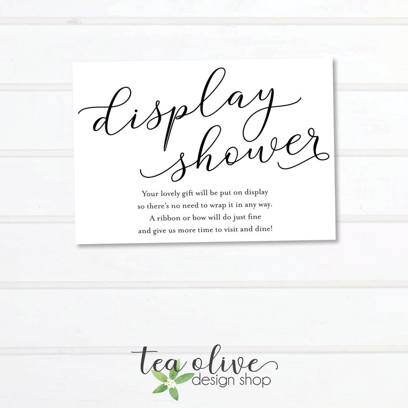 Display Shower Card / Printable Baby Shower Insert Card / | Etsy