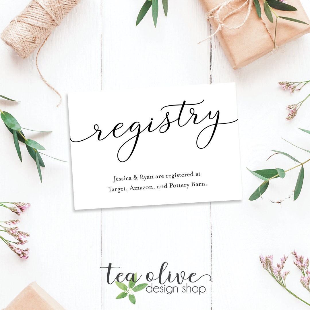 Registry Card Insert / Baby Shower Gift Registry Card / Wedding Shower ...