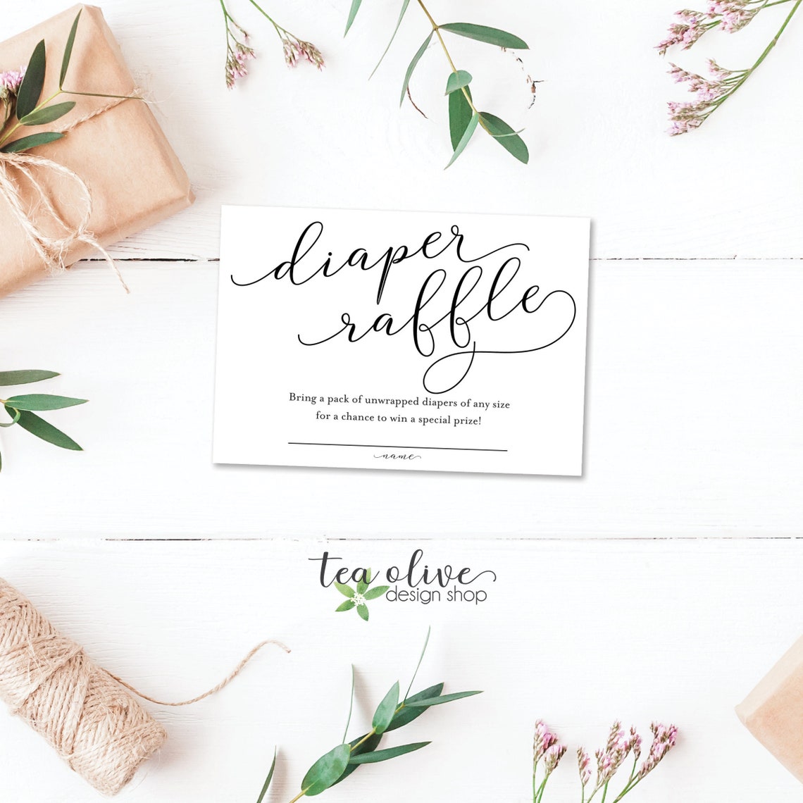 Diaper Raffle Card Insert / Bring Diapers Baby Shower Card / - Etsy