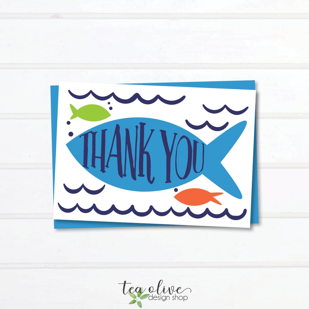 Fish Thank You Card / Printable Gone Fishing Thank You Note / the Big ...