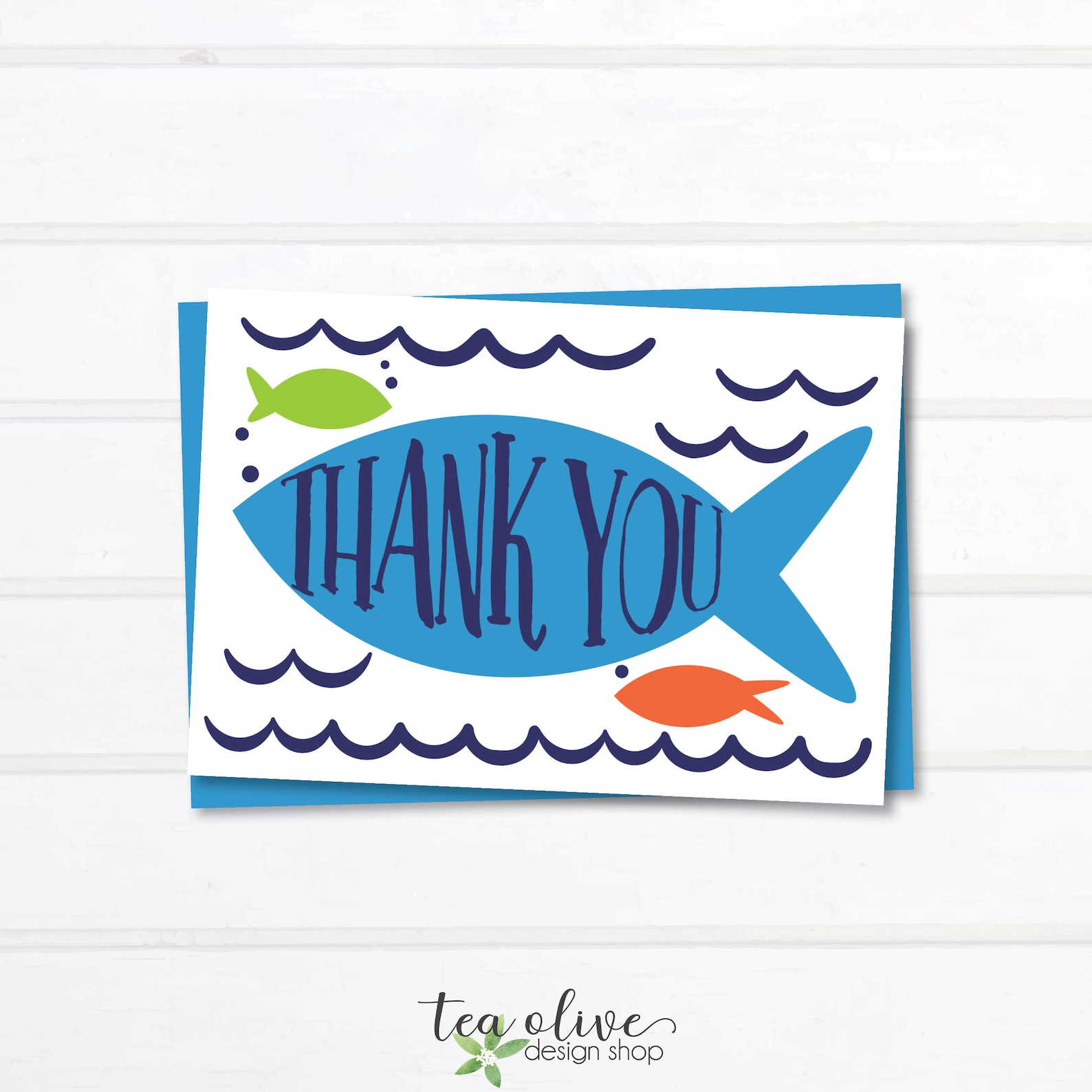 Fish Thank You Card / Printable Gone Fishing Thank You Note / | Etsy