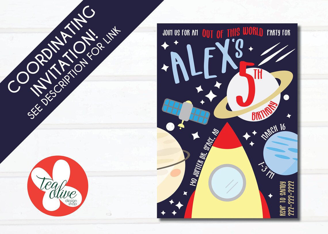 Outer Space Birthday Poster: Astronaut Sign, Planets (digital Download ...