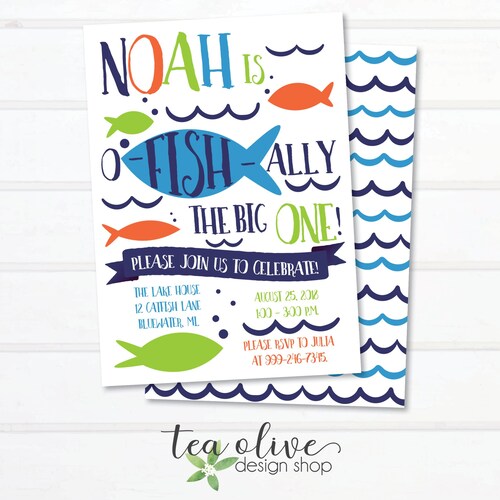Colorful Fish Birthday Party Invitation - Etsy