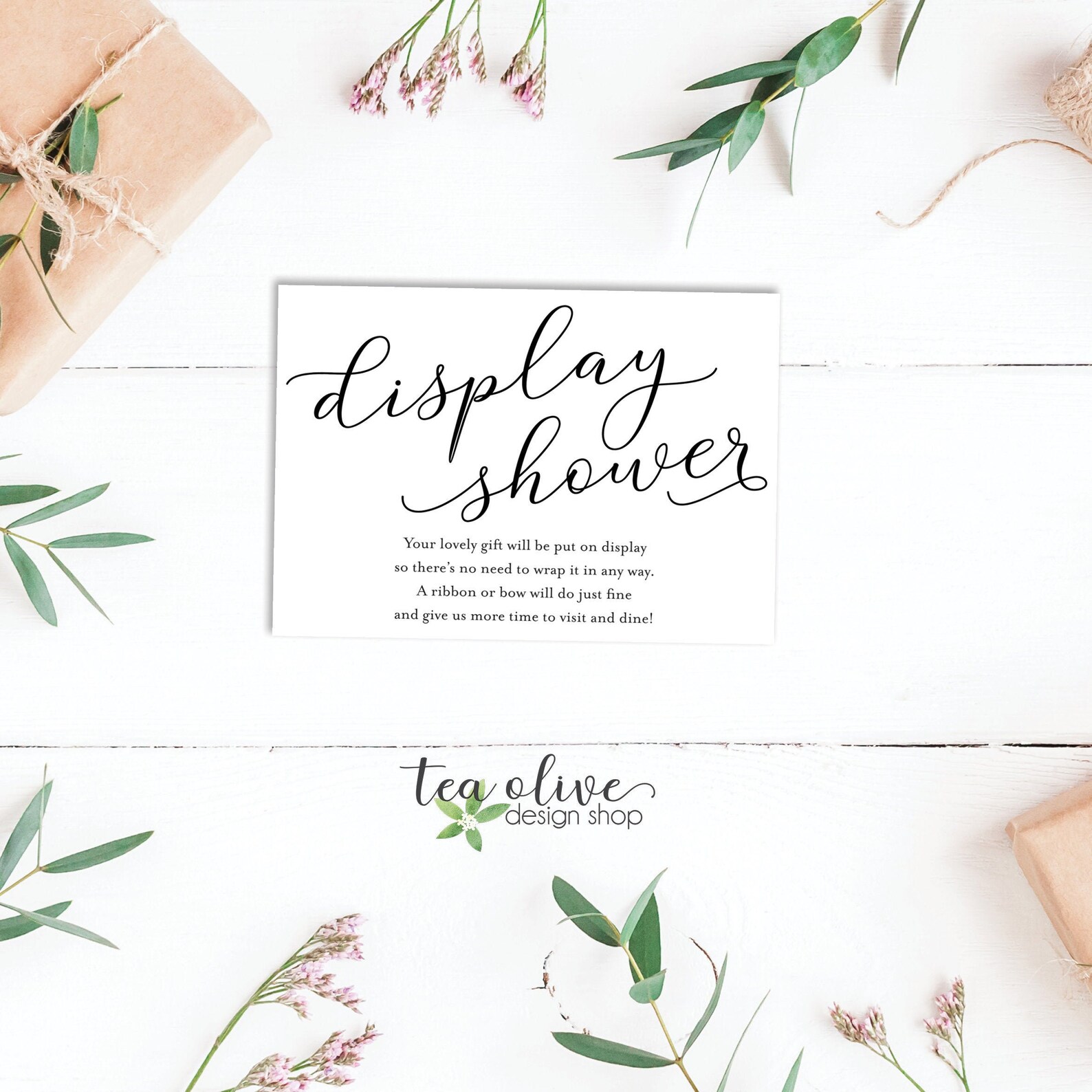 Display Shower Card / Printable Baby Shower Insert Card / Bridal or ...