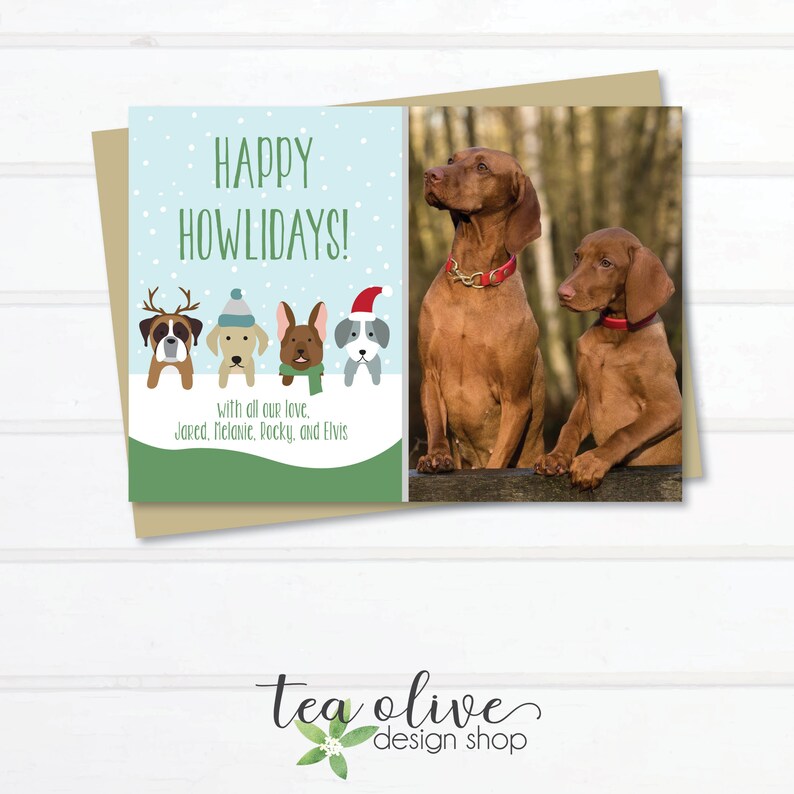 Happy Howlidays Dog Christmas Card / Christmas Dogs Photo Card - Etsy