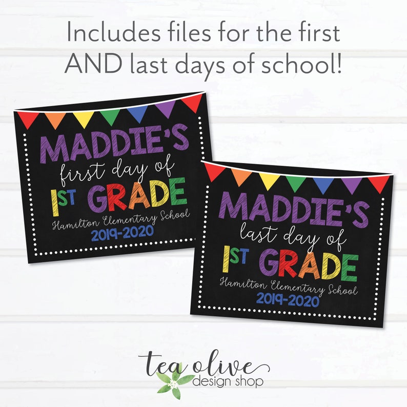 School Chalkboard Printable Sign / Primary Colors School - Etsy