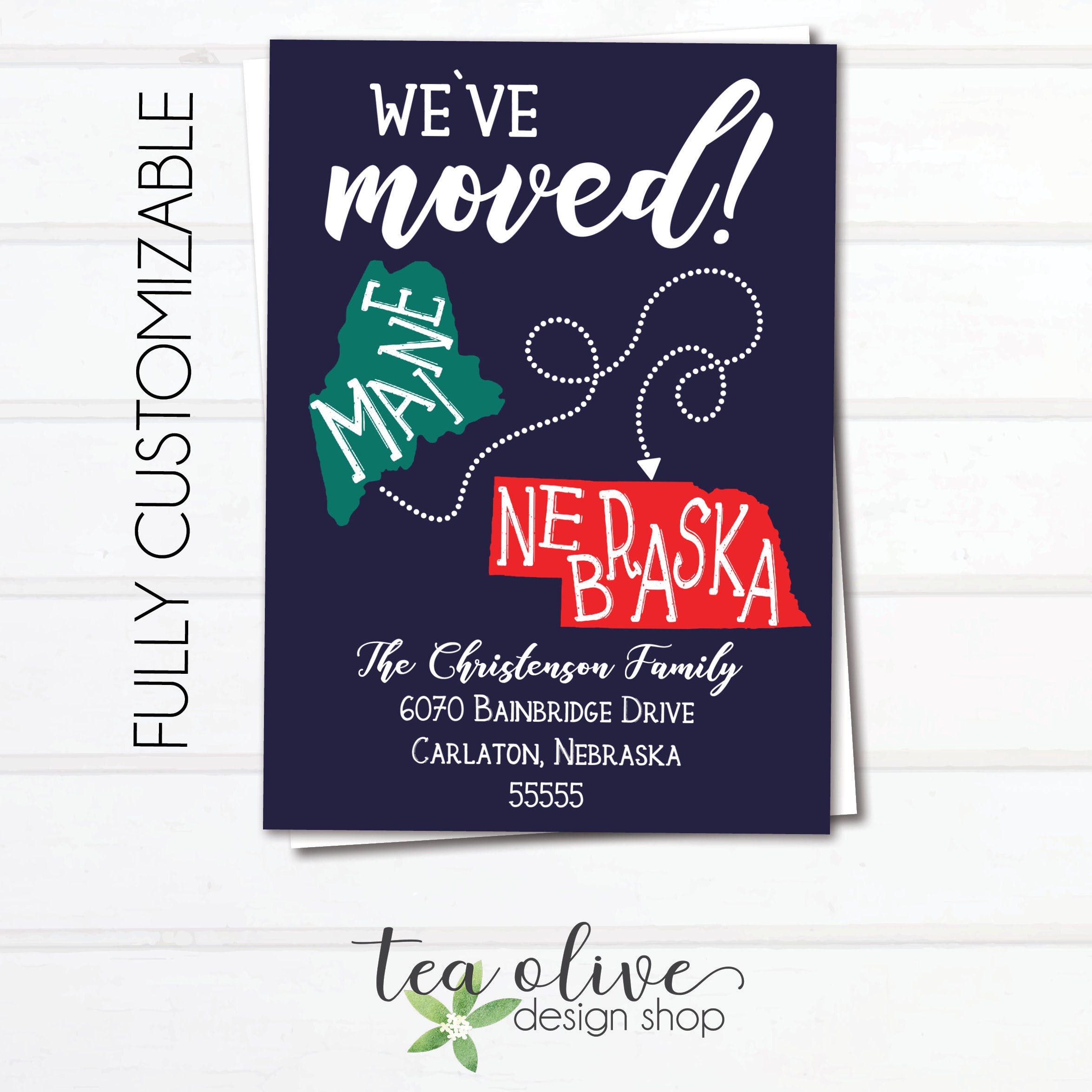 Printable Moving Announcement / Change of Address Postcard / - Etsy