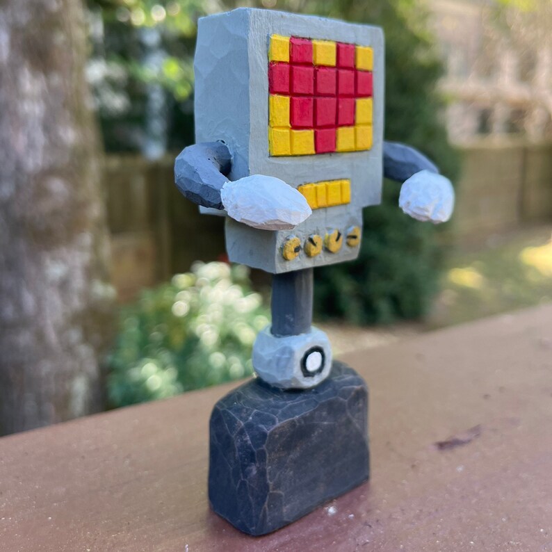 Mettaton Robot Sculpture, Handmade Wood Carving, Undertale Hand-carved ...