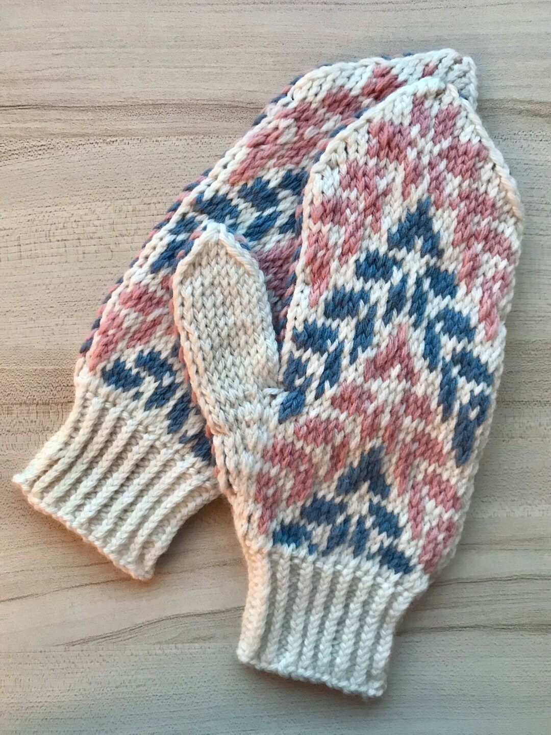 Hand Knit Mittens Fair Isle Small Mittens - Etsy