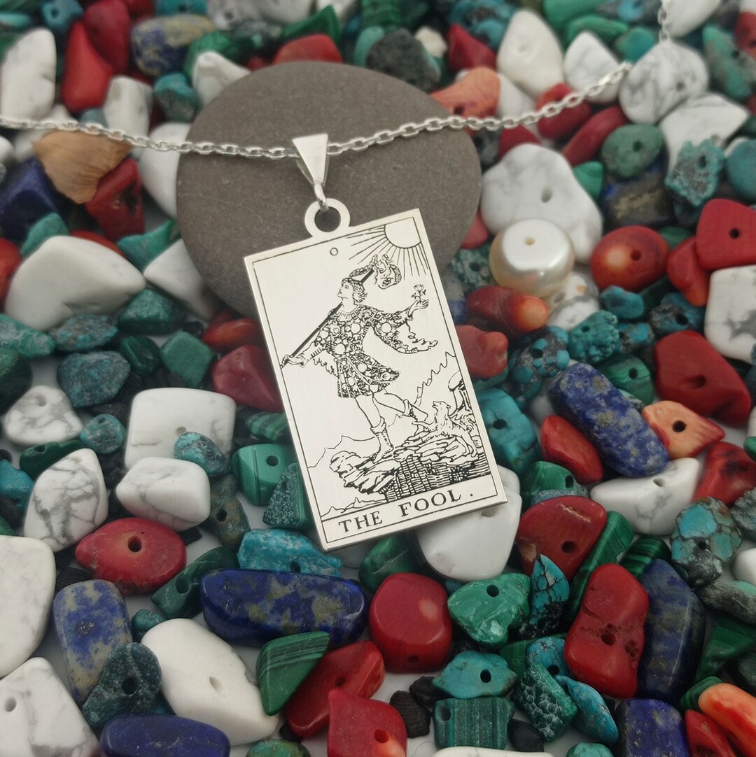 The Fool Tarot Card Necklace, 925 Sterling Silver Pendant, Mystic ...