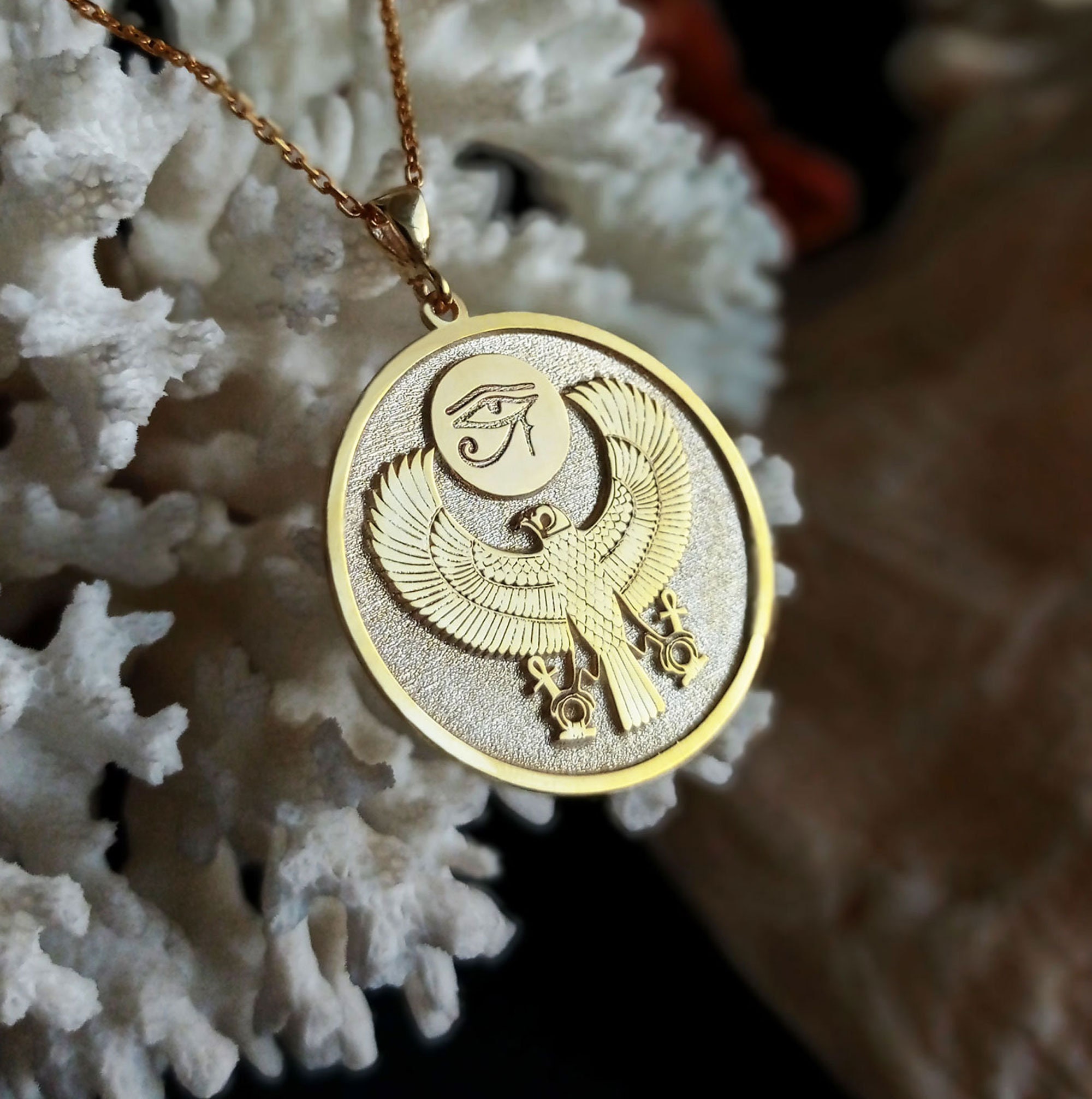 Sterling Silver Egyptian Ra Necklace, Hieroglyph Jewelry, Personalized ...
