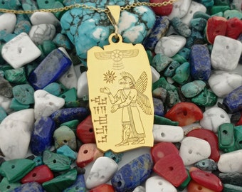 Sumerian Cuneiform Name Necklace, Custom Made Anunnaki Pendant, Ancient ...