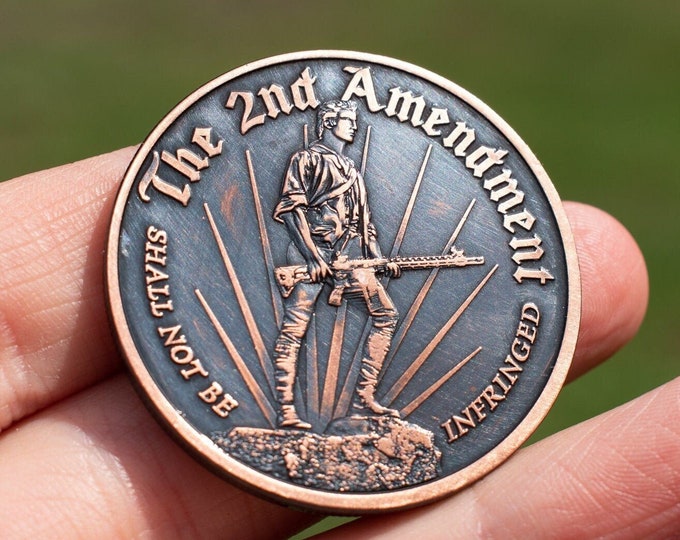 Second Amendment Challenge Coin Every Day Carry EDC Copper Coin Antique ...