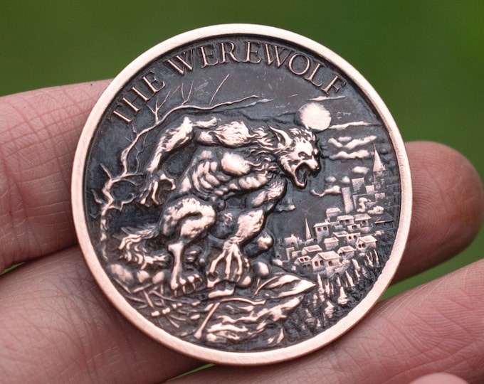 Werewolf EDC Antique Patina Challenge Coin Hobo Nickel - Etsy