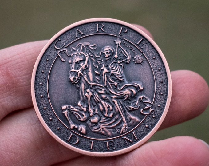 Carpe Diem Latin Challenge Coin Hobo Nickel Worry Fiddle | Etsy