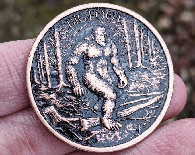 Bigfoot Challenge Coin Antique Patina Coin Hobo Nickel Worry Fiddle EDC ...