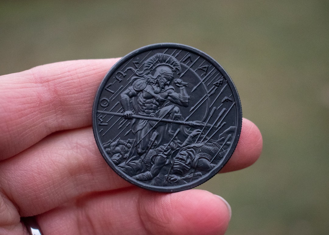 Challenge Coin EDC Molon Labe Spartan Dark Patina Custom Coin - Etsy