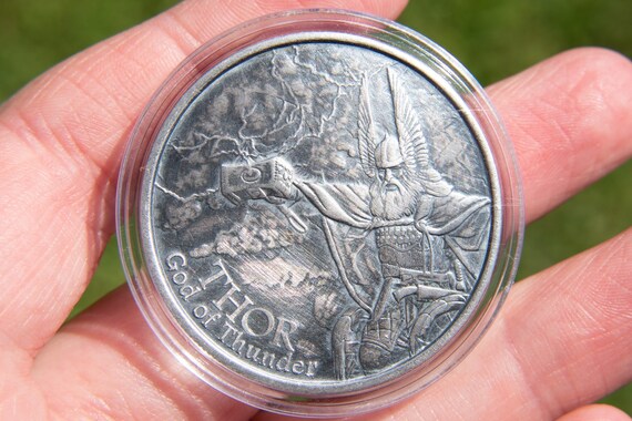 1oz Antiqued Silver Thor Challenge Coin Everyday Carry - Etsy