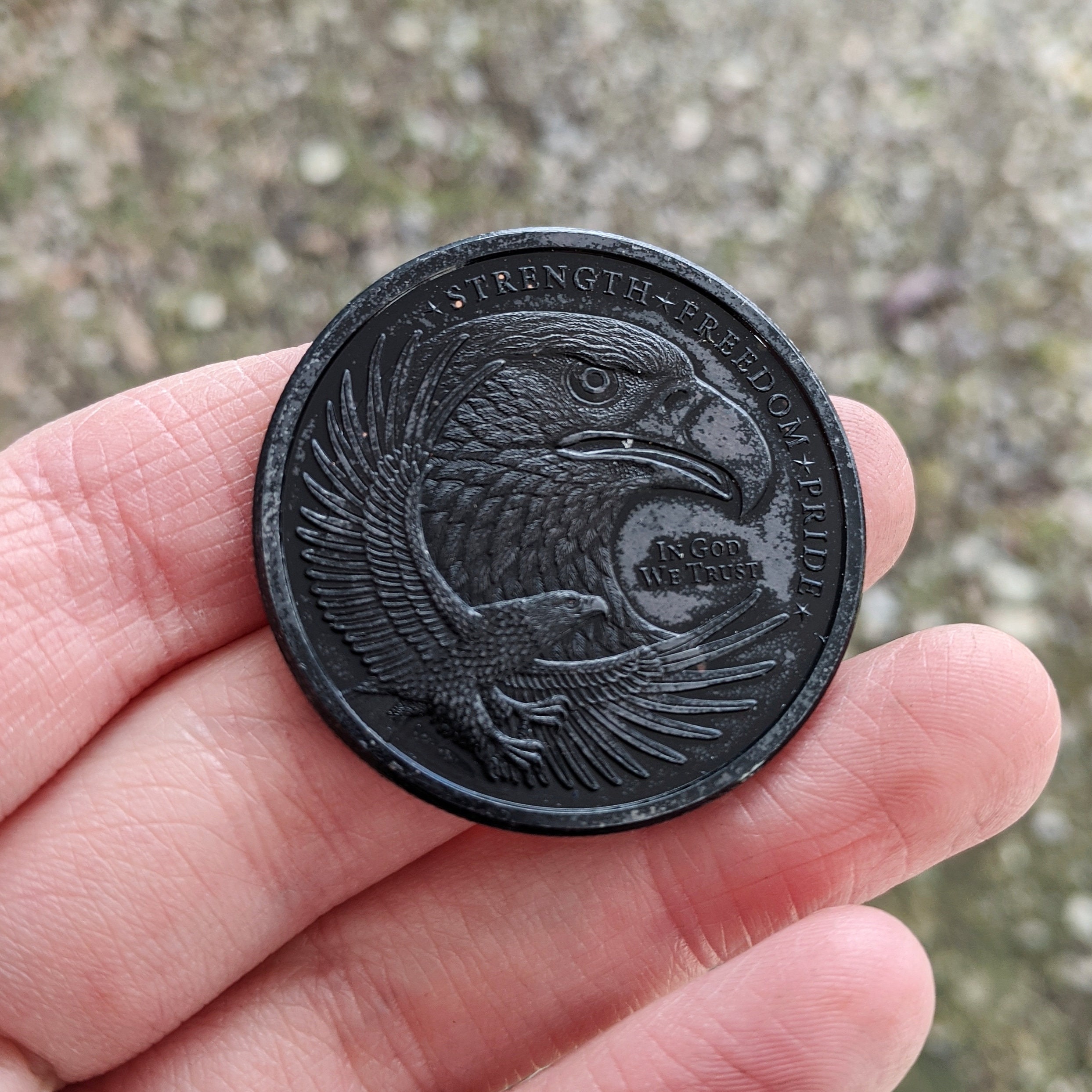 Challenge Coin EDC Worry Coin Strength Freedom Pride Dark - Etsy