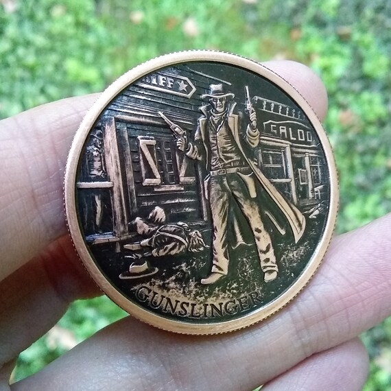Gunslinger Western Patina Custom Challenge Coin Hobo Nickel | Etsy