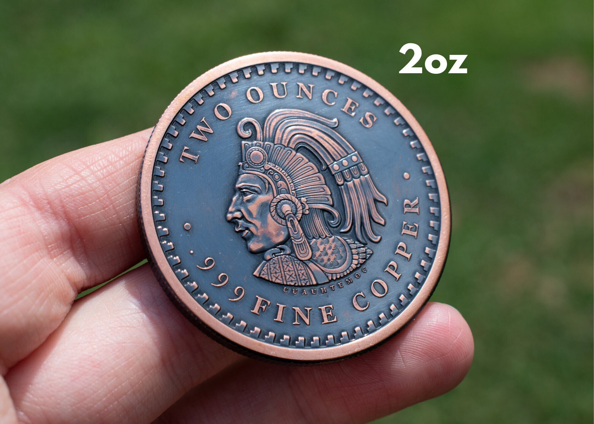 Large 2oz Aztec Calendar Challenge Coin Antique Patina | Etsy